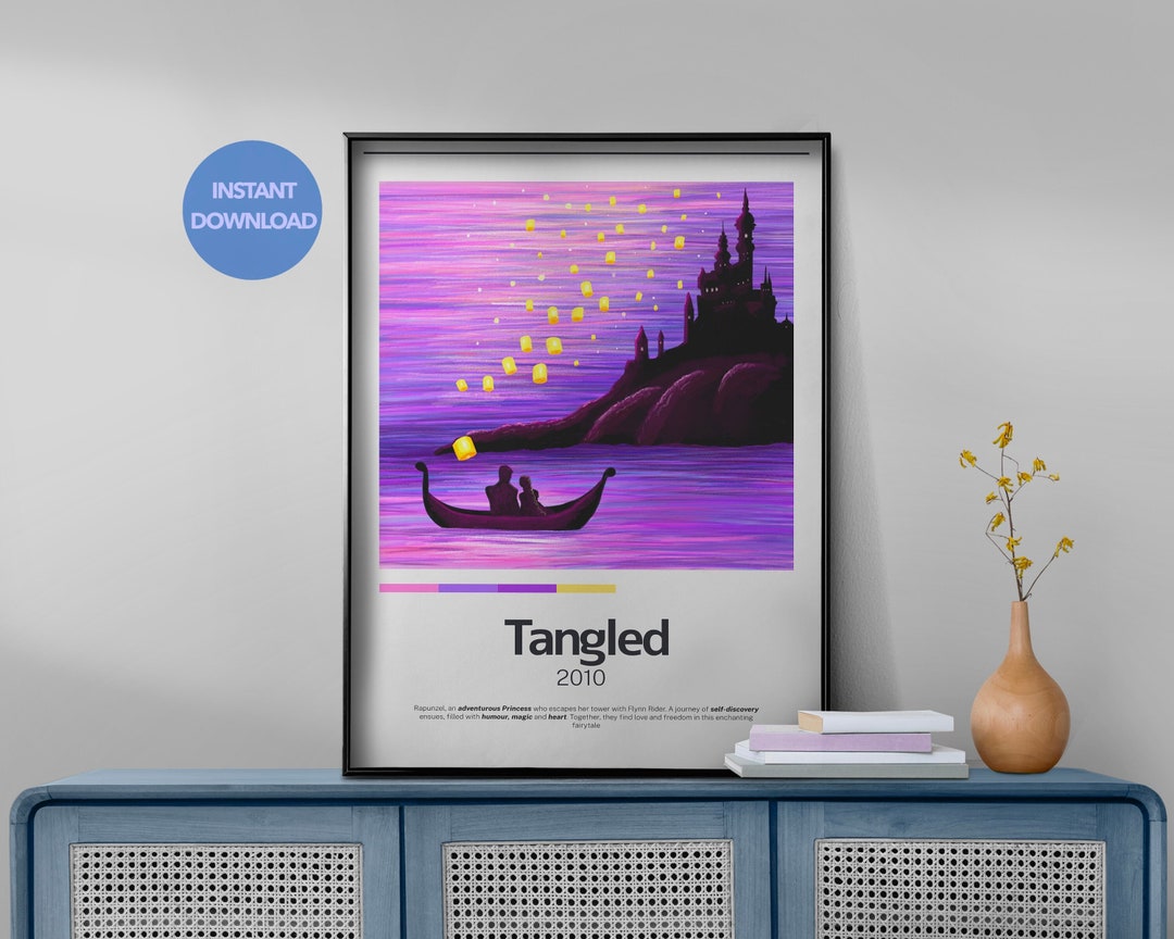 Modern Retro Tangled Art: Retro-inspired Wall Decor for Rapunzel ...