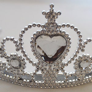 Plastic Silver Childrens Coloured Stone Tiara Hair Accessory Bling ...