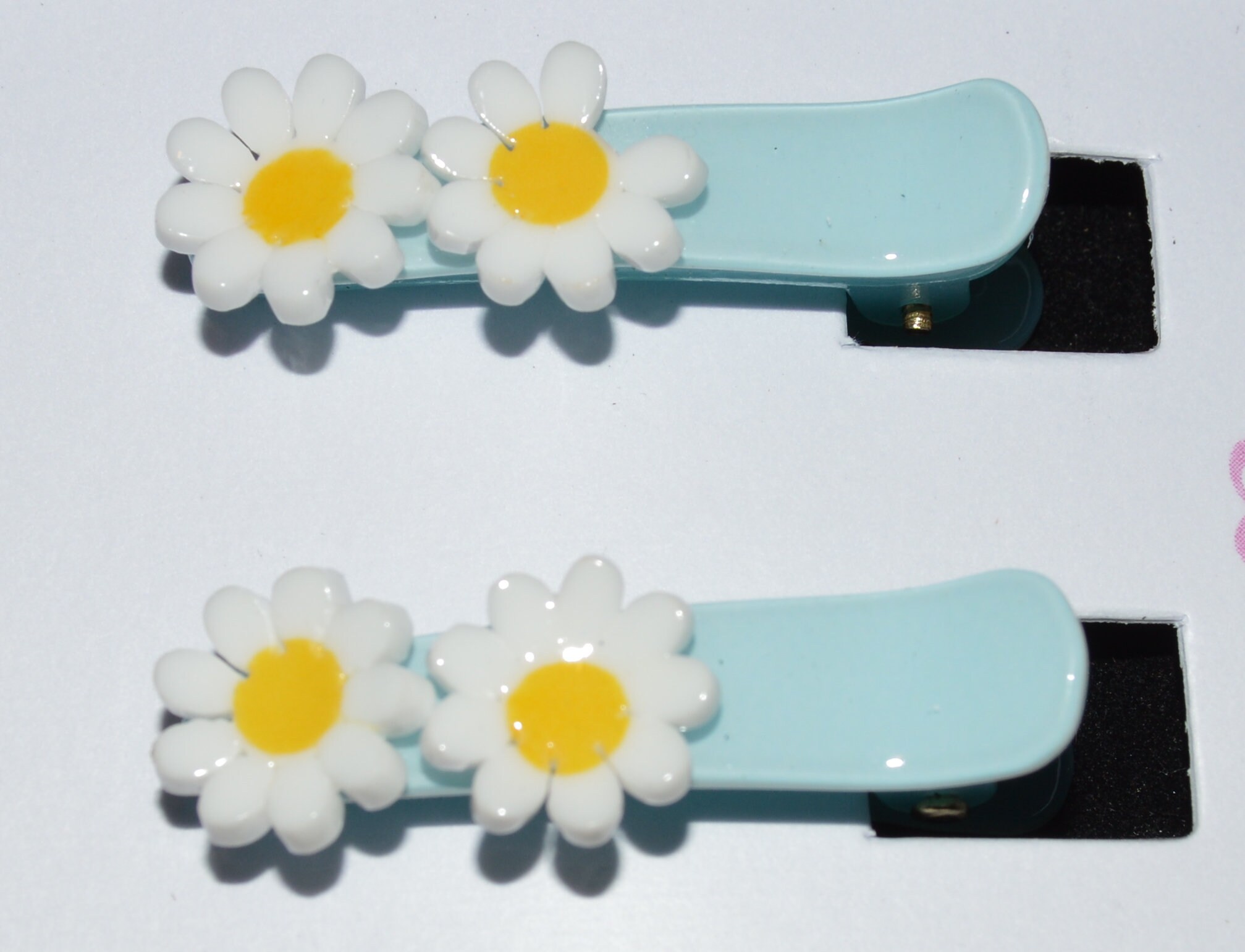Pair White Daisy Flower Pastel Beak Hair Clips Easter - Etsy UK