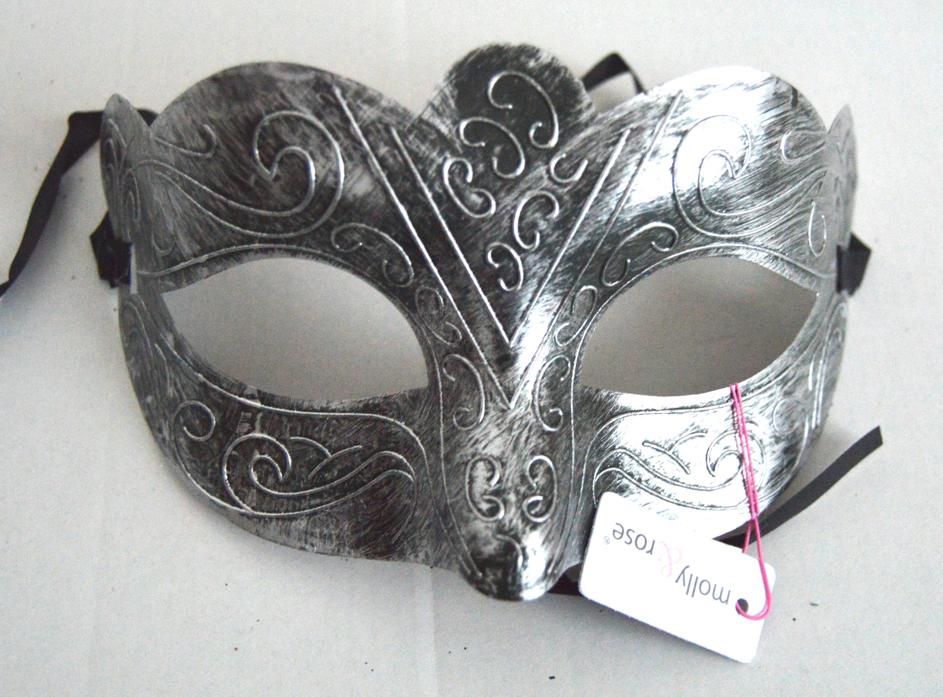 Matt Brushed Metal Effect Plastic Masquerade Mask Eye Prom Gothic ...