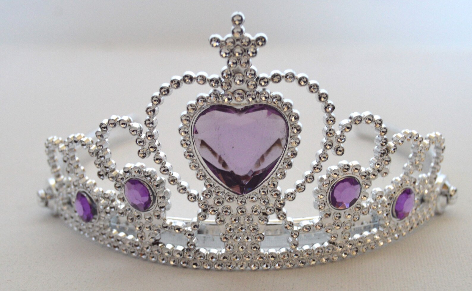 Plastic silver childrens coloured stone tiara hair accessory | Etsy