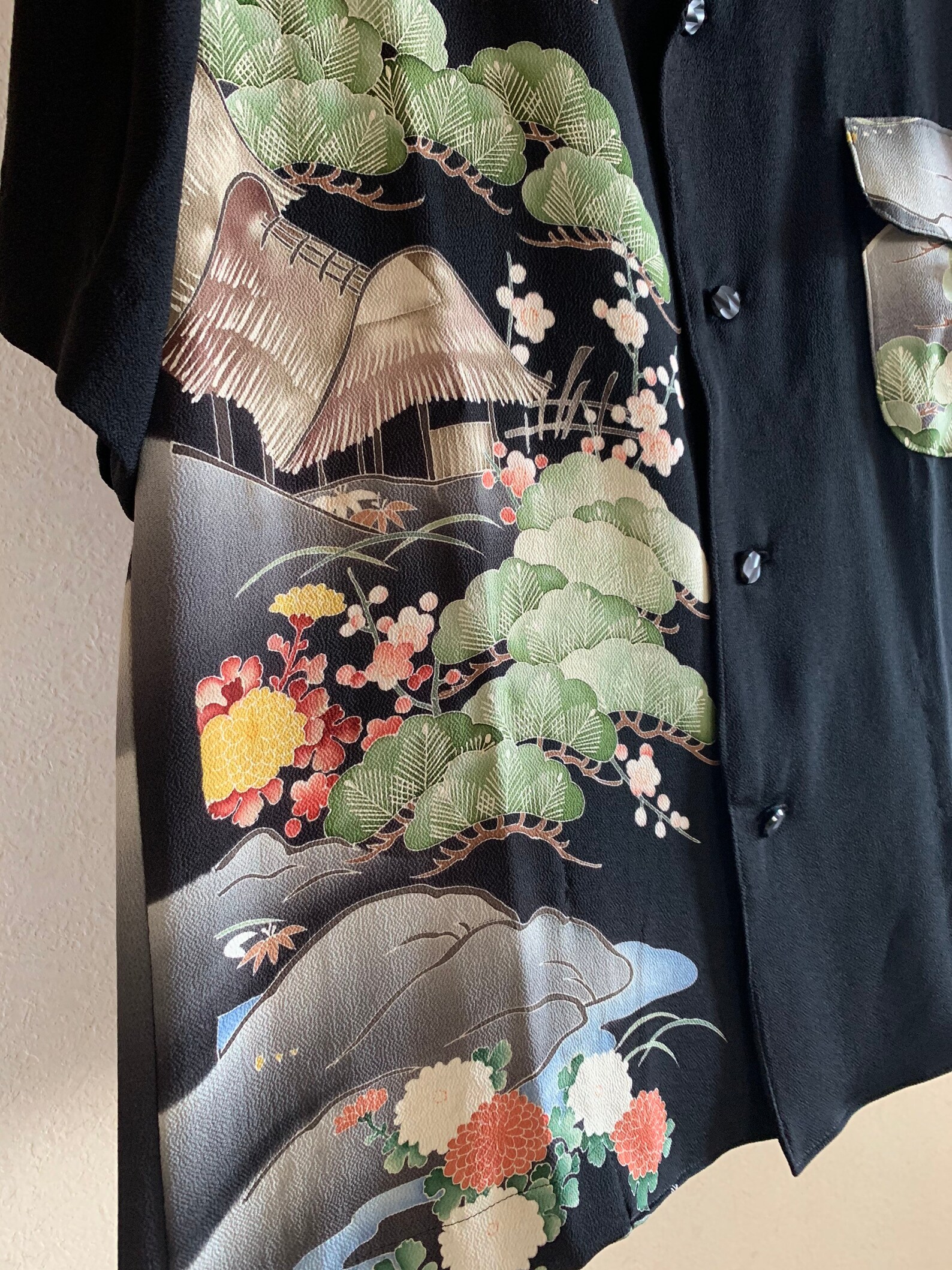Antique Kimonos Aloha Shirt/mens Kimono Shirt/mens Button - Etsy