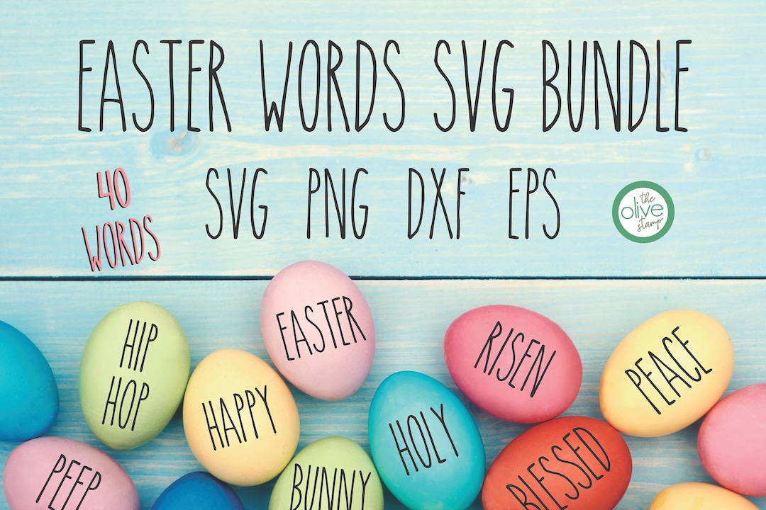 Rae Dunn Inspired Easter Egg SVG Bundle, Easter Egg Words SVG, Easter ...