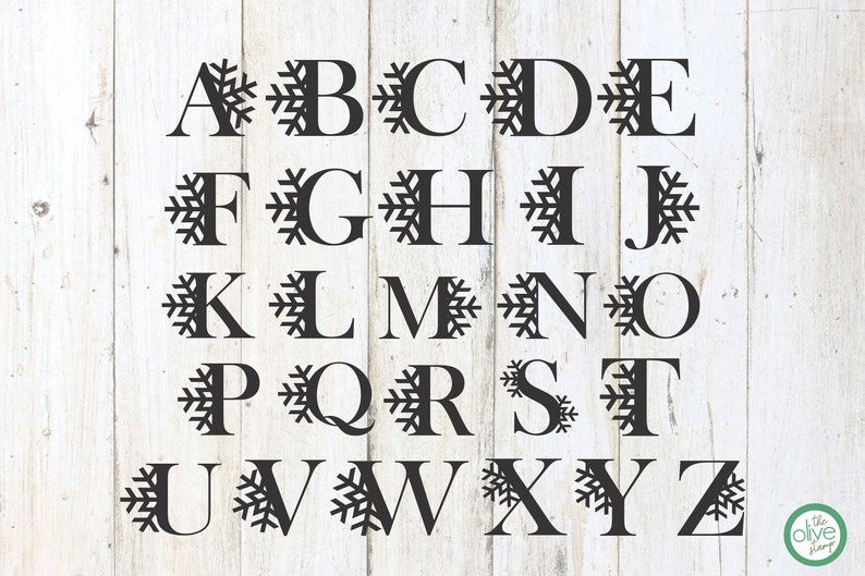 Snowflake Monogram SVG Bundle Snowflake Letters SVG - Etsy