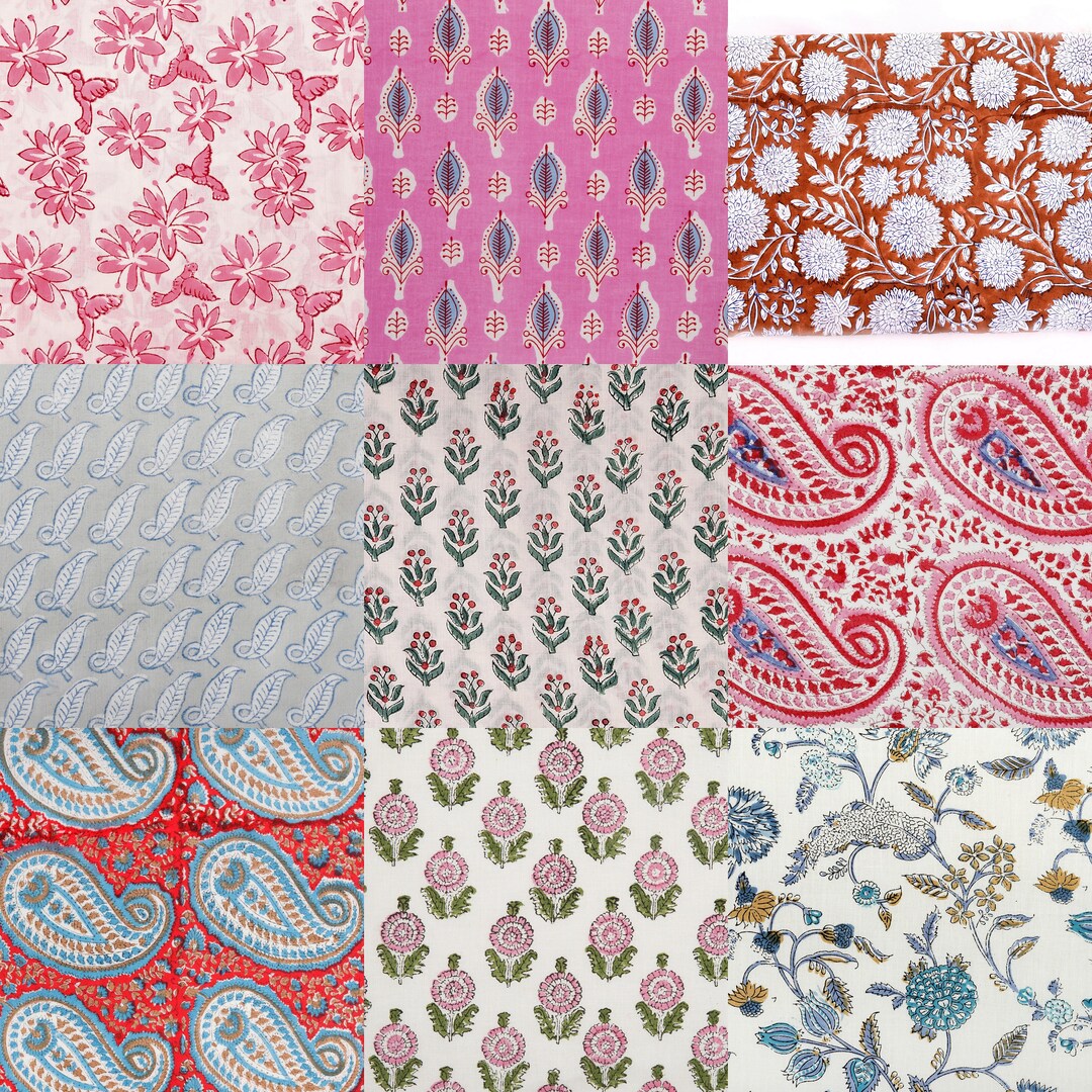 Block Print Fabric Hand Block Print Cotton Fabric Indian - Etsy