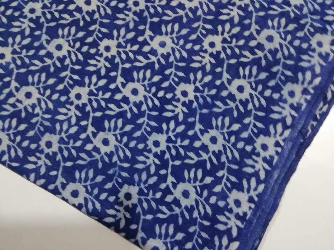Indigo Blue Fabric Blue Fabric Block Print Fabric Indigo - Etsy