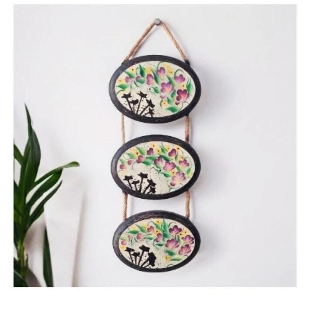 Handcrafted Wooden Wall Hangings - Hand Drawn Unique Floral Wall Decor ...