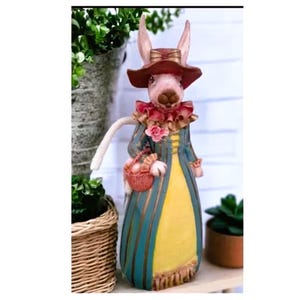 Stylish Ceramic Rabbit Statue Hand Painted Ornate Rabbit Statue With ...