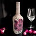 Hand-painted Floral Patterned Glass Bottle Decor Unique Decor Accent ...