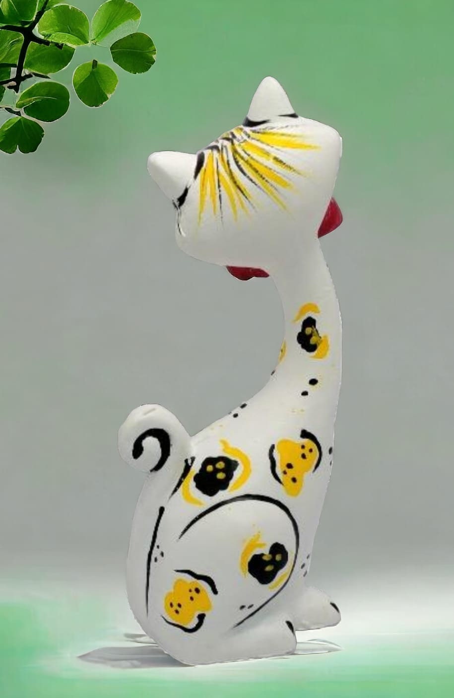 Cute White Cat Figurine Handmade Gift for Home and Office Decoration ...