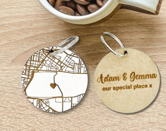 Custom Map Keychain | Etsy