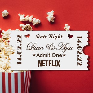 Retro Cinema Ticket Movie Date Night With Envelope / Lockdown Date ...