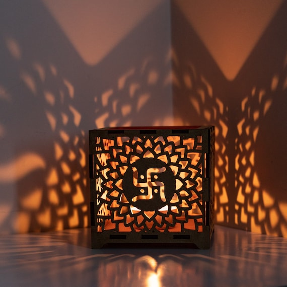 Personalised Wooden Lantern Box Diwali Gift With Free Keyring - Etsy