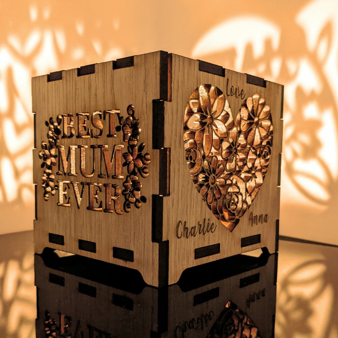Personalised Wooden Lantern Box / Candle Holder / Stationary Holder ...
