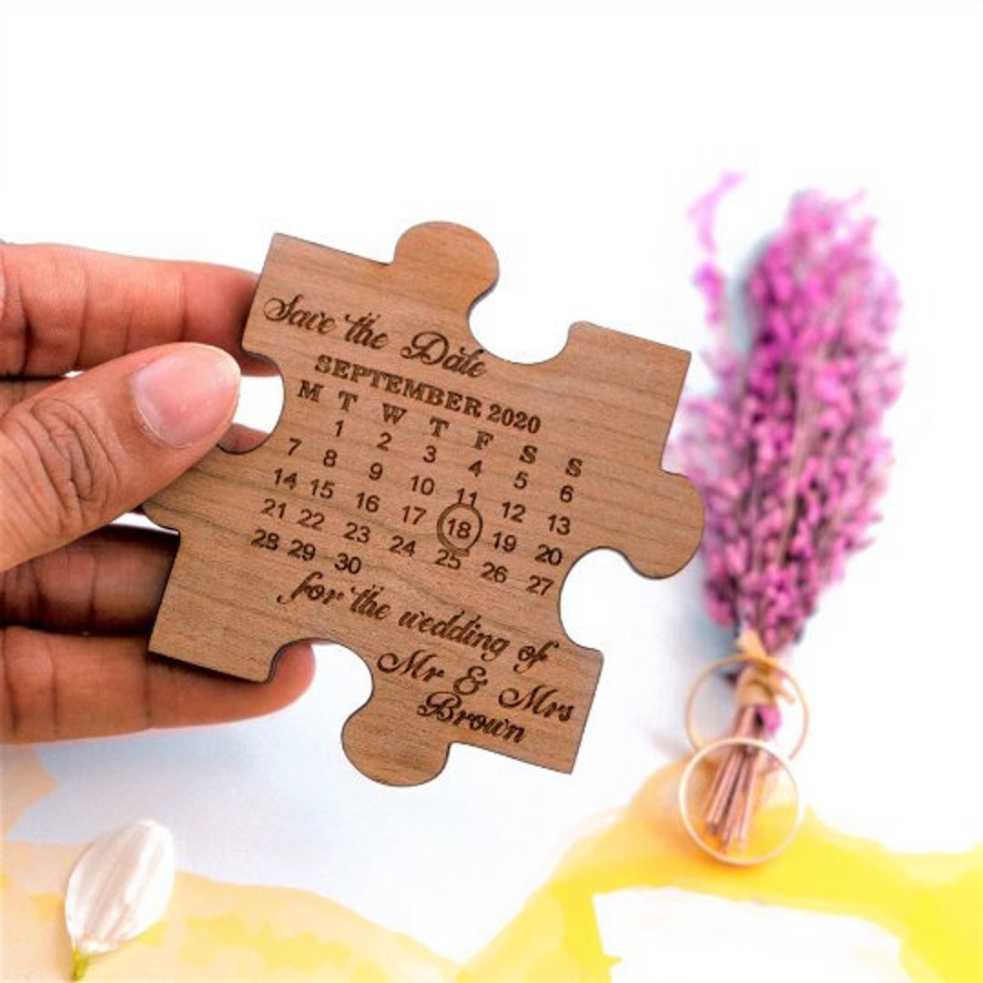 Personalised Rustic Wooden Engraved Save the Date Invitation - Etsy