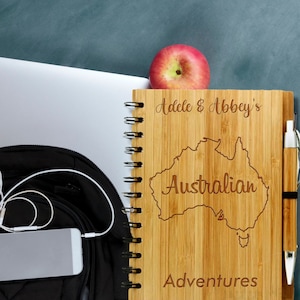 Australian Adventure Personalised A5 Bamboo Notebook / Travel Diary ...