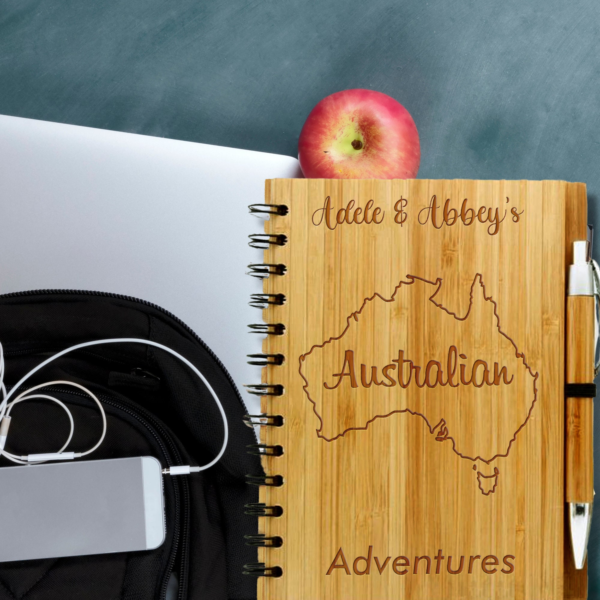 Australian Adventure Personalised A5 Bamboo Notebook / Travel Diary ...
