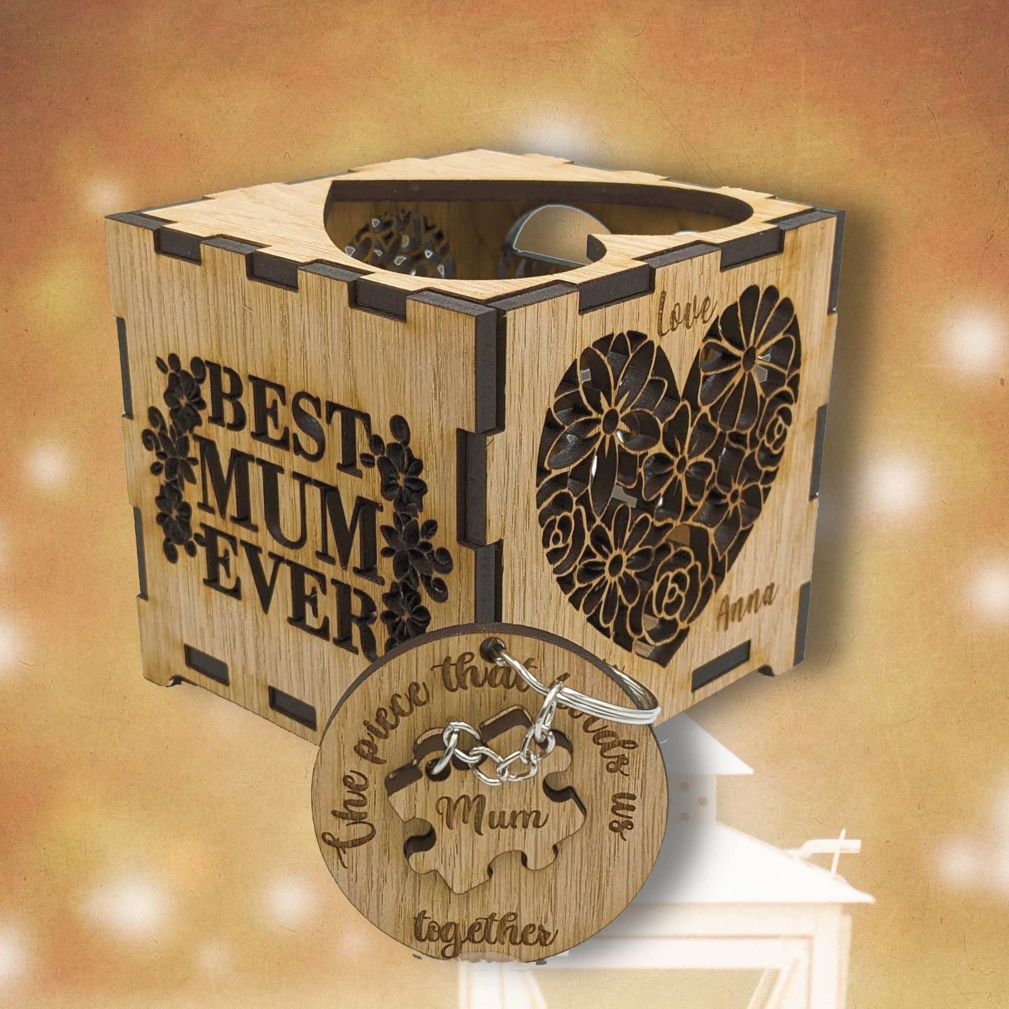 Personalised Wooden Lantern Box / Candle Holder / Stationary Holder ...