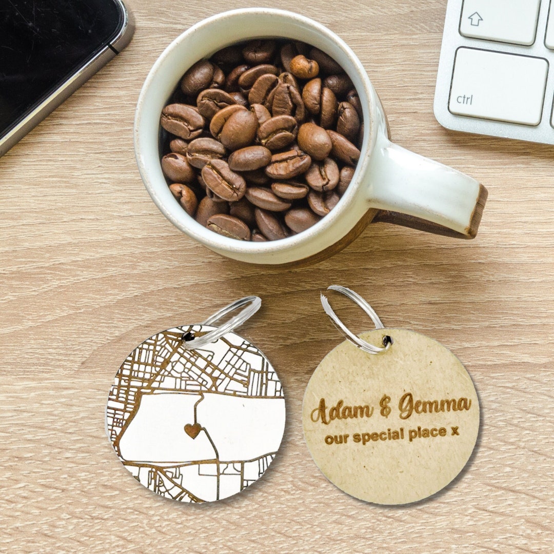 Custom Wooden Map Location Keyring / Keychain - Any Location Custom ...