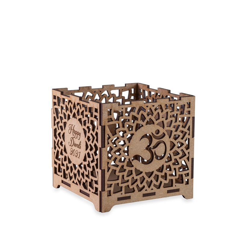 Personalised Wooden Lantern Box Diwali Gift With Free Keyring - Etsy