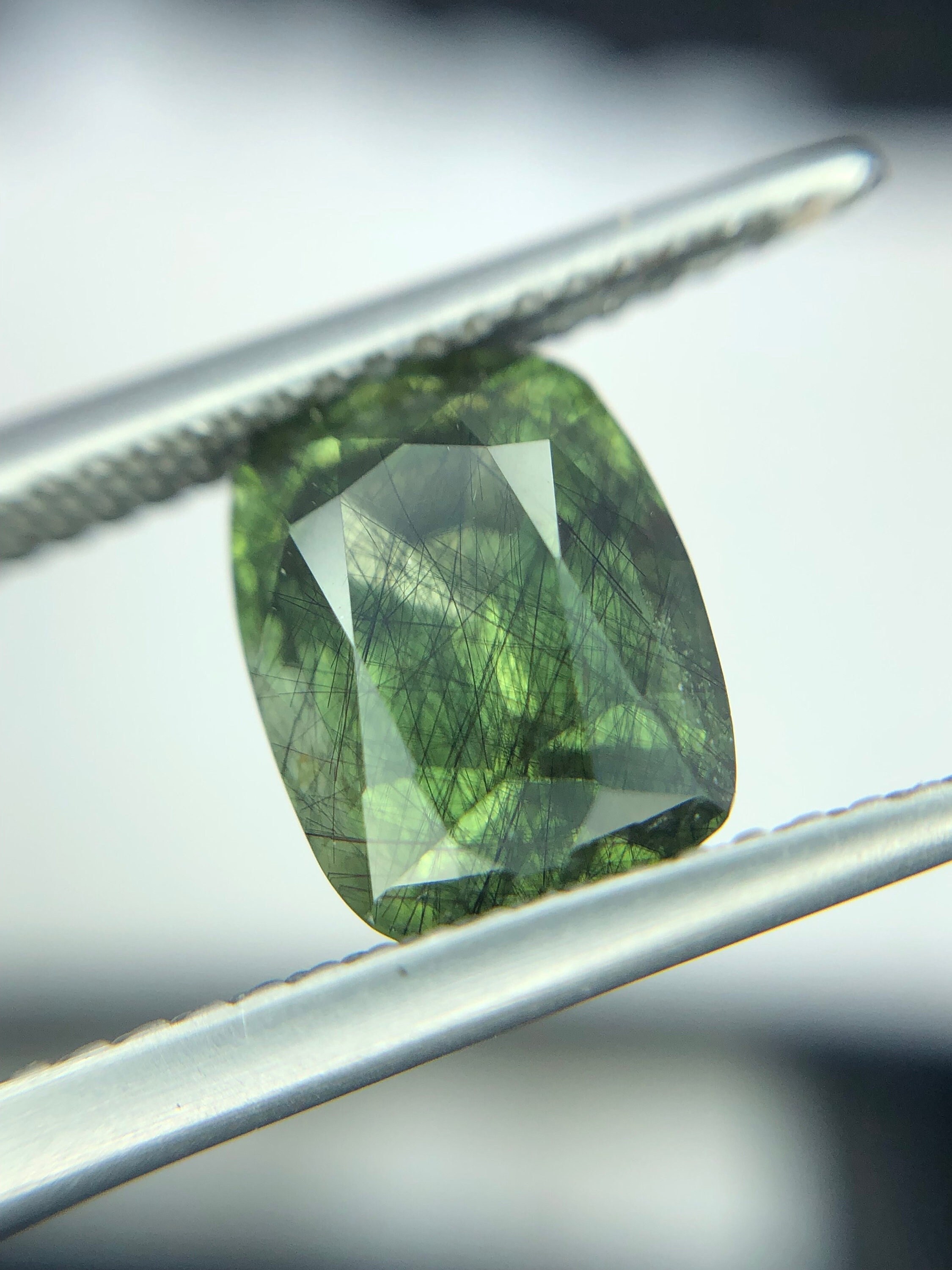 Beautiful Rare Ludwigite Peridot With Perfect Cushion Cut With ...