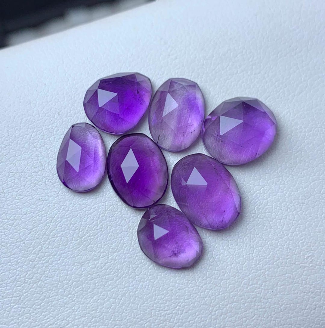 18.55 Ct Amethyst Rose Cuts Lot | 9-11mm | Natural Purple Gemstone for ...