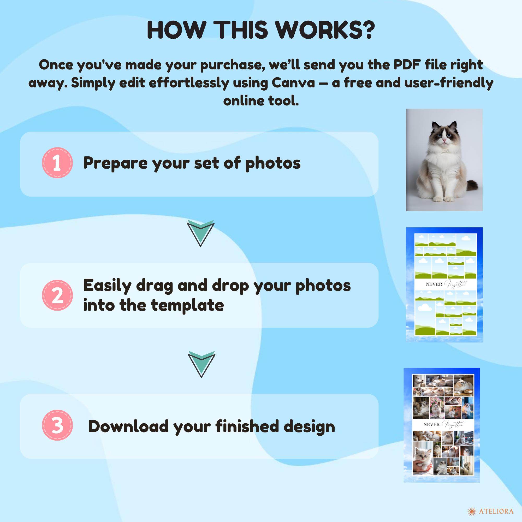 Pet Funeral Program – Editable Canva Obituary Template for Dog or Cat ...