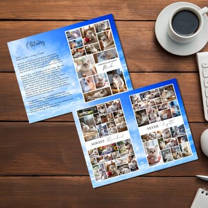 Pet Funeral Program – Editable Canva Obituary Template for Dog or Cat ...