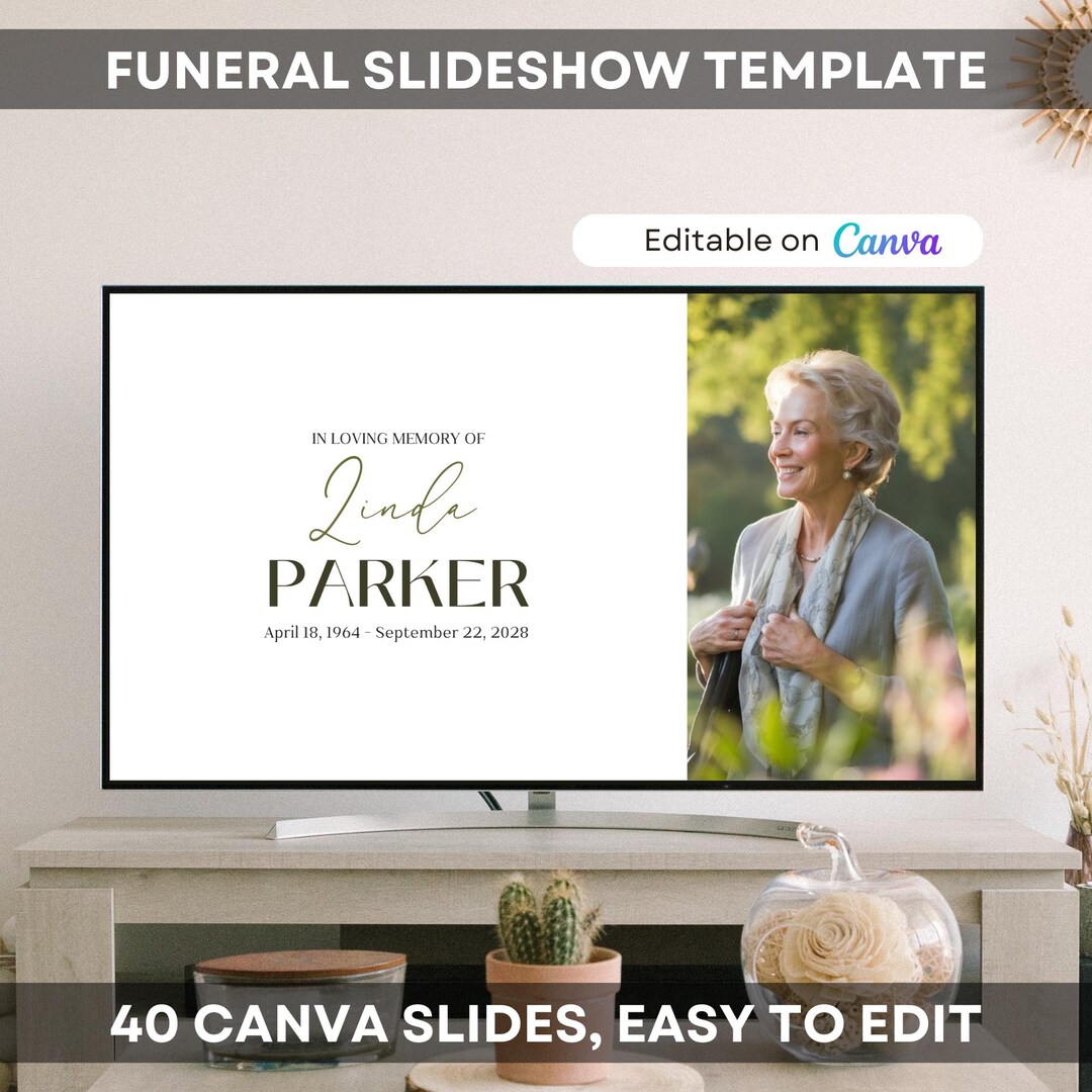 Funeral Photo Slideshow Template, Minimalist Celebration of Life ...