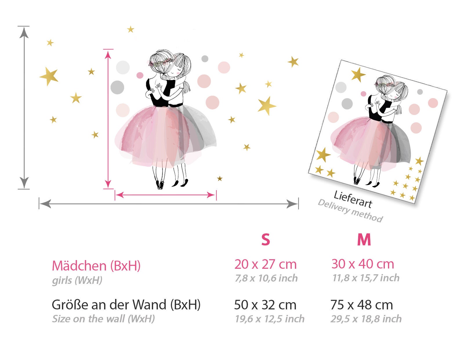 Wall Sticker Two Girls Wall Decal Children's Room Girls - Etsy