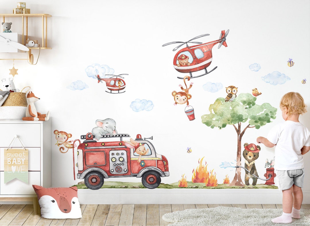 XXL Sticker Set Fire Brigade Wall Stickers for Children's - Etsy Hong Kong