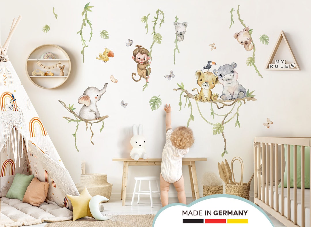 XXL Sticker Set Jungle Animals Wall Sticker for Children's Room Safari ...