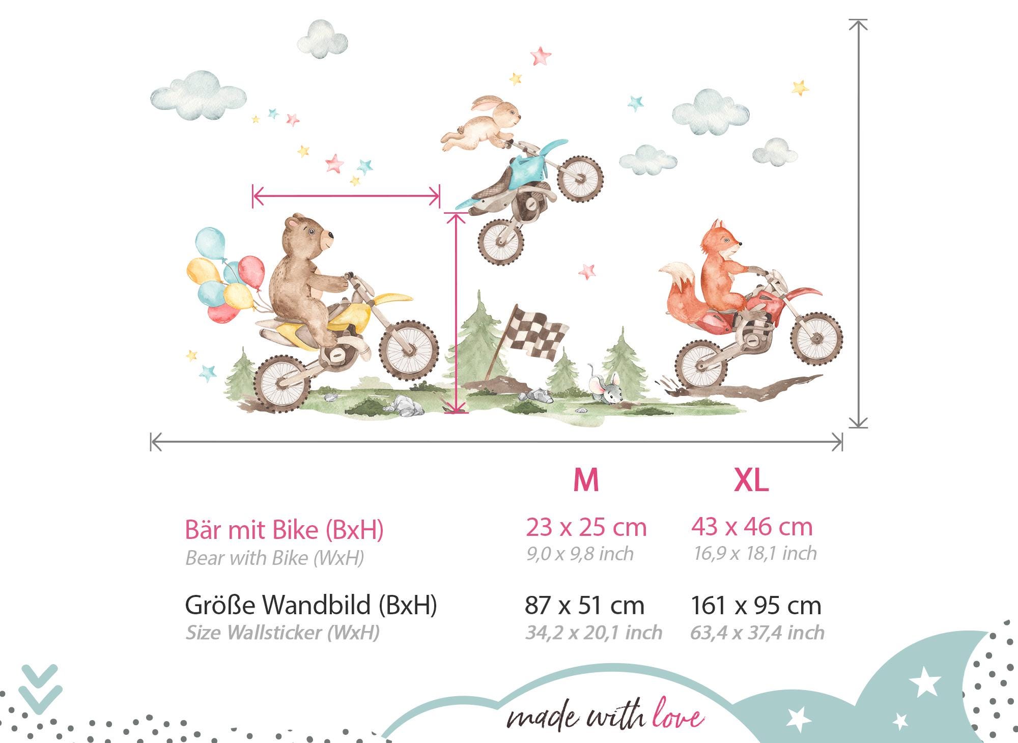 Wall Sticker Motorcycles Set Wall Sticker Children's Room Dirt Bike ...
