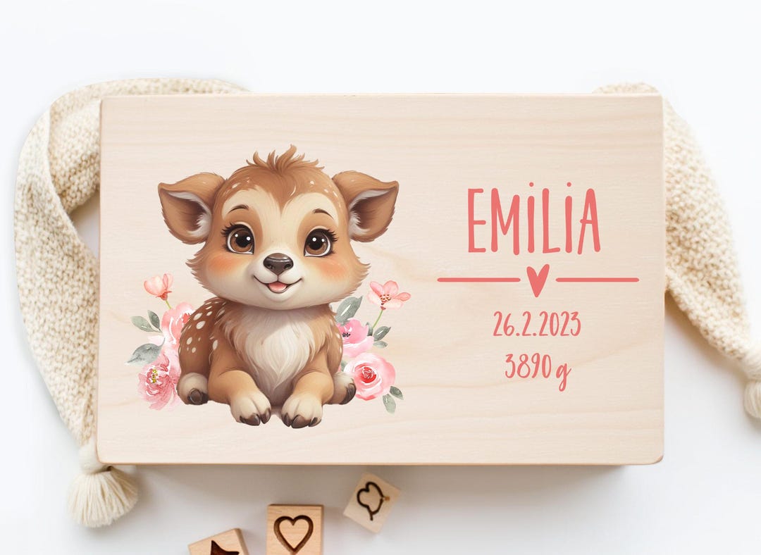 Personalized Baby Memory Box Design - Birth Gift, Christening Gift ...