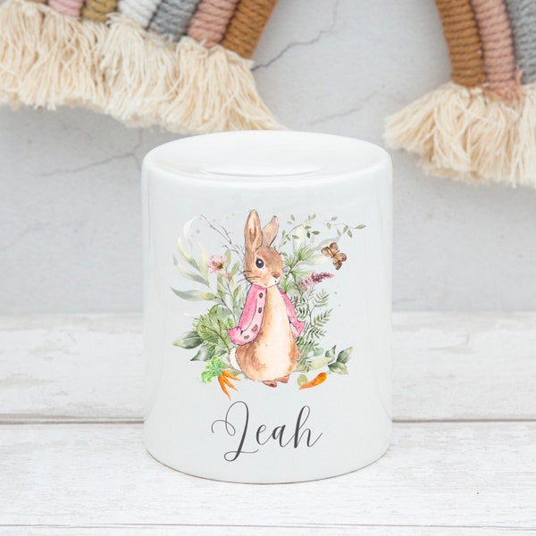 Rabbit Personalised Money Box - Etsy