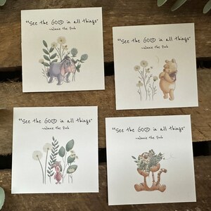 Cute Winnie the Pooh Friend ‘see the Good in All Things’ Keepsake Card ...