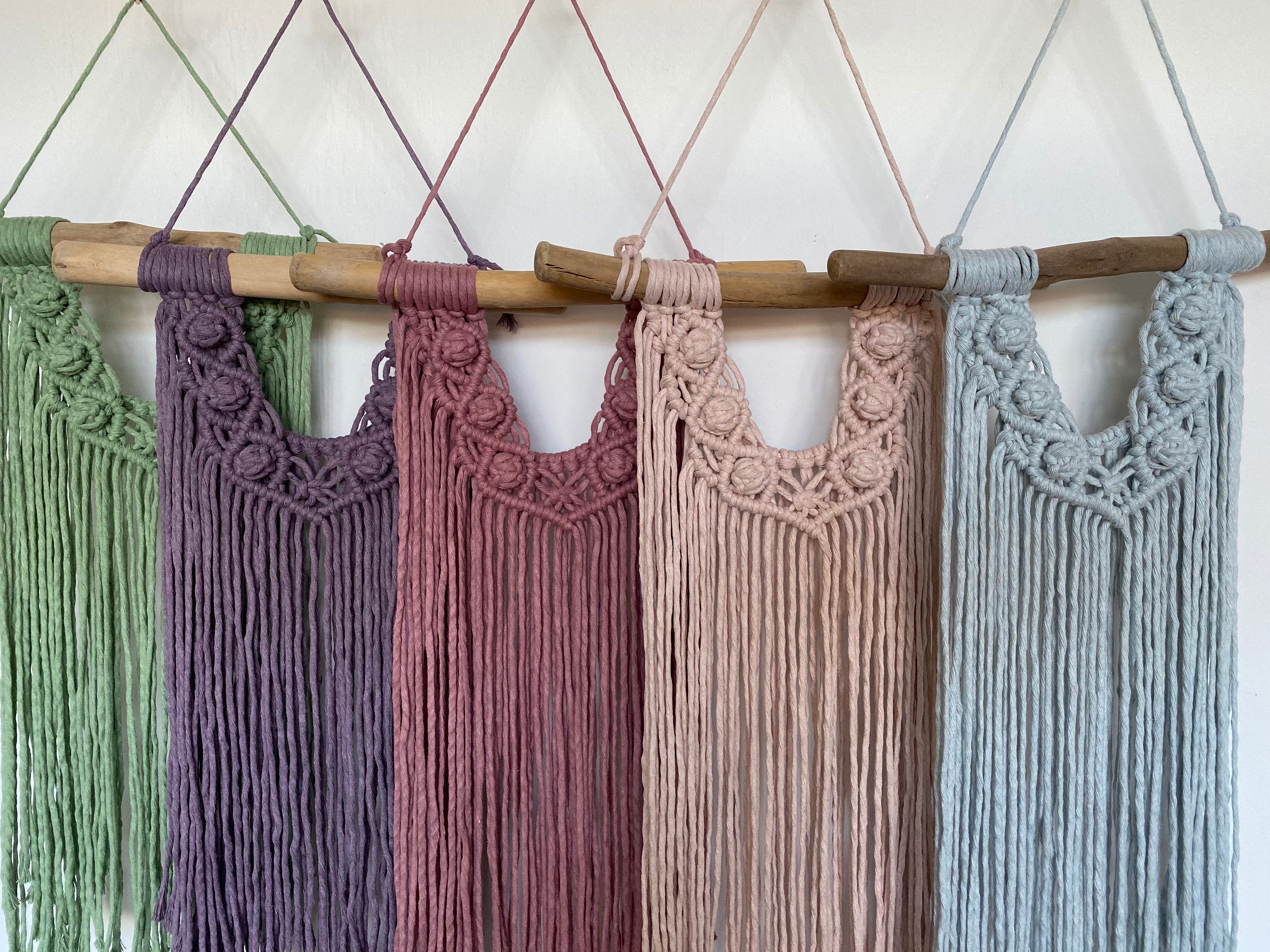 Beautiful Baby Blue Macrame Wall Hanging on Driftwood - Etsy UK