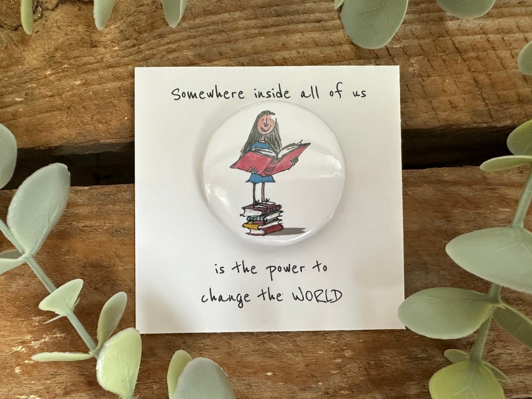 Matilda Roald Dahl Badge / Magnet Quote Card Party | Well Done Student ...