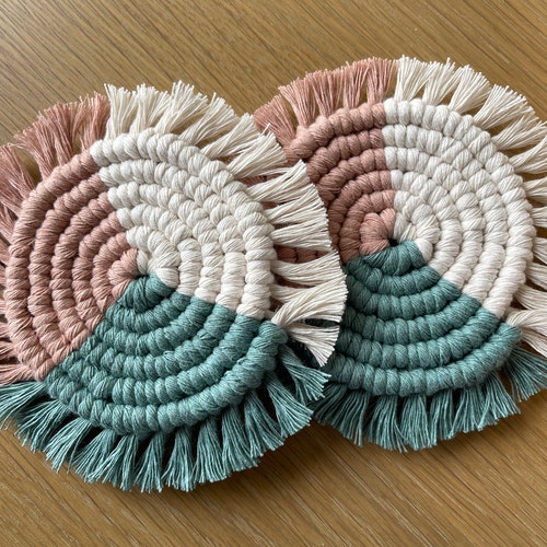 Set of 2 Macrame Coasters - Etsy