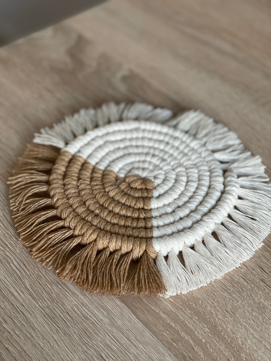 Gorgeous Natural Handmade Round Macrame Plant Mat - Etsy