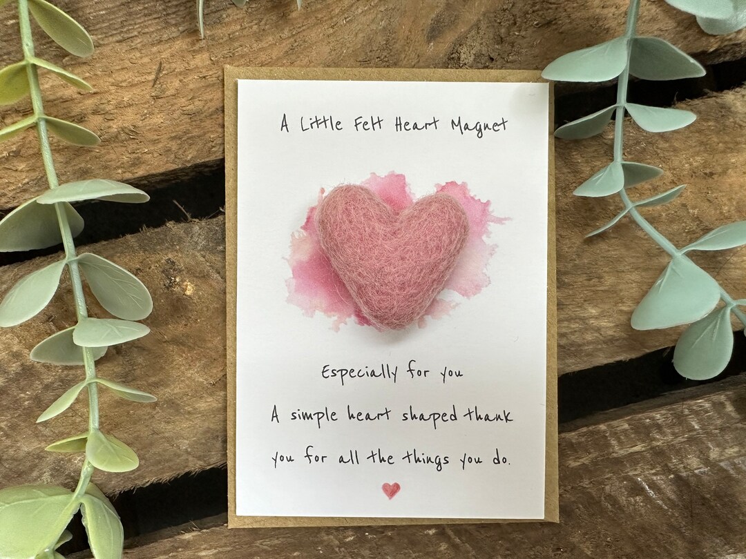 Felt Heart Magnet | Pocket Heart | Teacher Gift | Party Favours | Thank ...