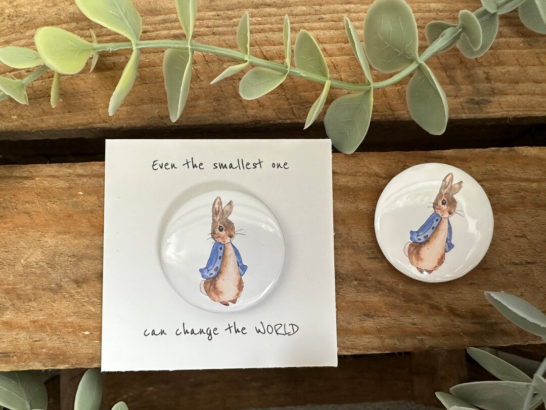 Peter Rabbit Badge / Magnet Quote Card Party Beatrix Potter Quote ...