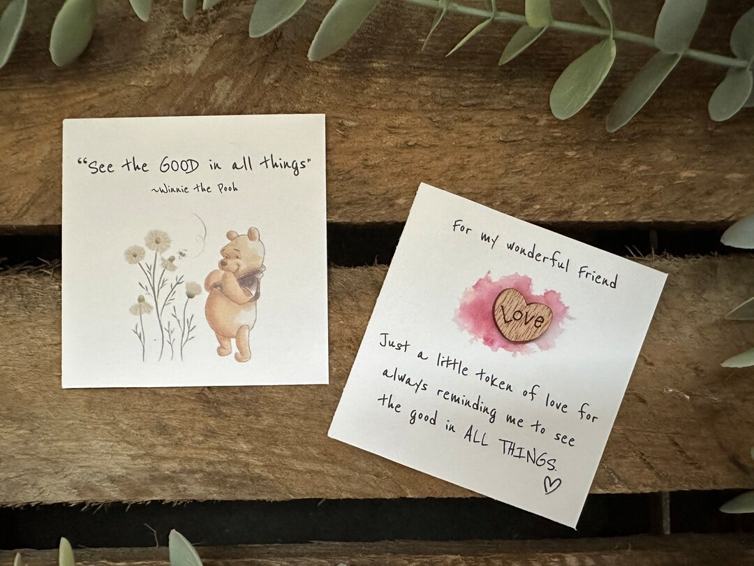 Cute Winnie the Pooh Friend ‘see the Good in All Things’ Keepsake Card ...