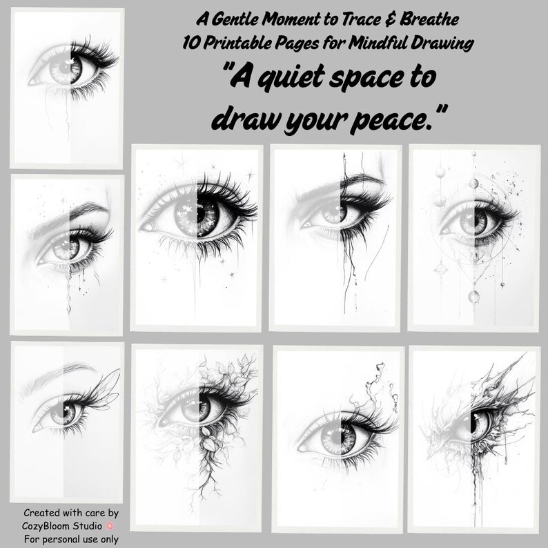 Fantasy Eyes Tracing Pack – Pencil Sketch Style - Etsy