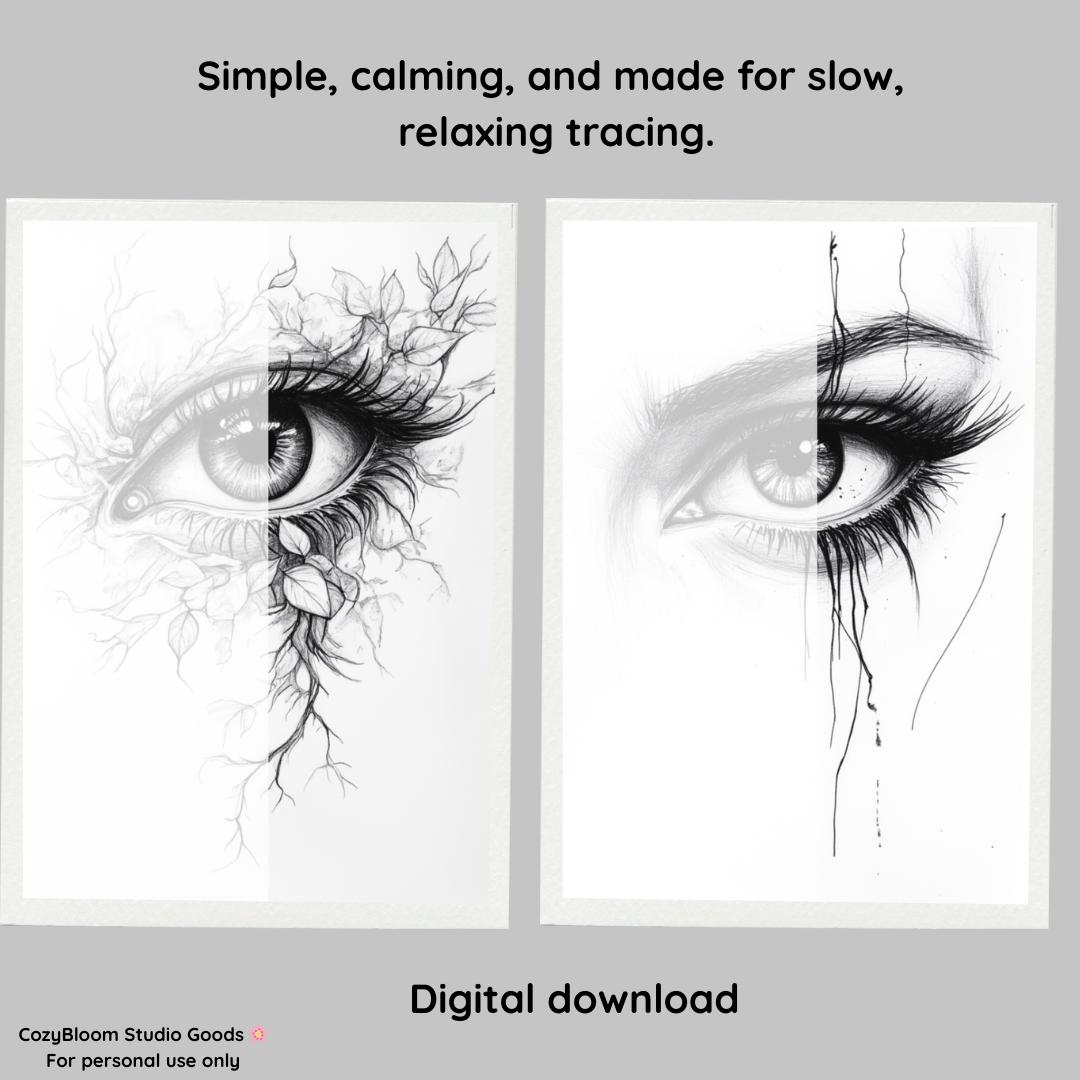 Fantasy Eyes Tracing Pack – Pencil Sketch Style - Etsy