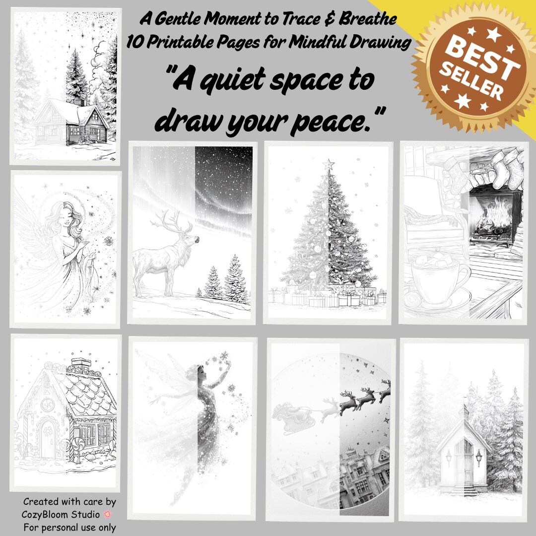 Christmas Tracing Pages: Magical Winter Coloring Book (PDF) - Etsy UK