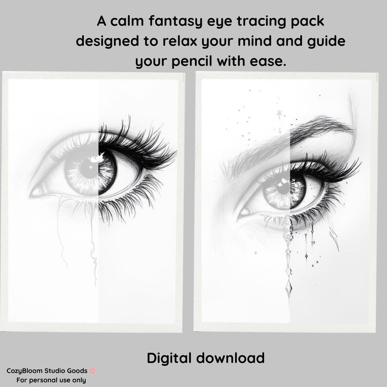 Fantasy Eyes Tracing Pack – Pencil Sketch Style - Etsy