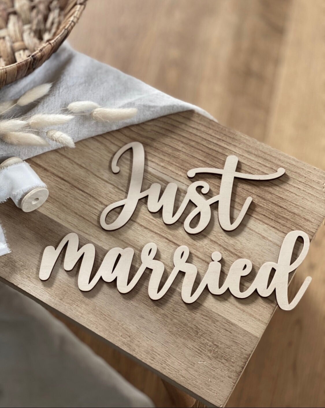 Just Married Wood Sign