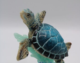 Blue Sea Turtle | Etsy