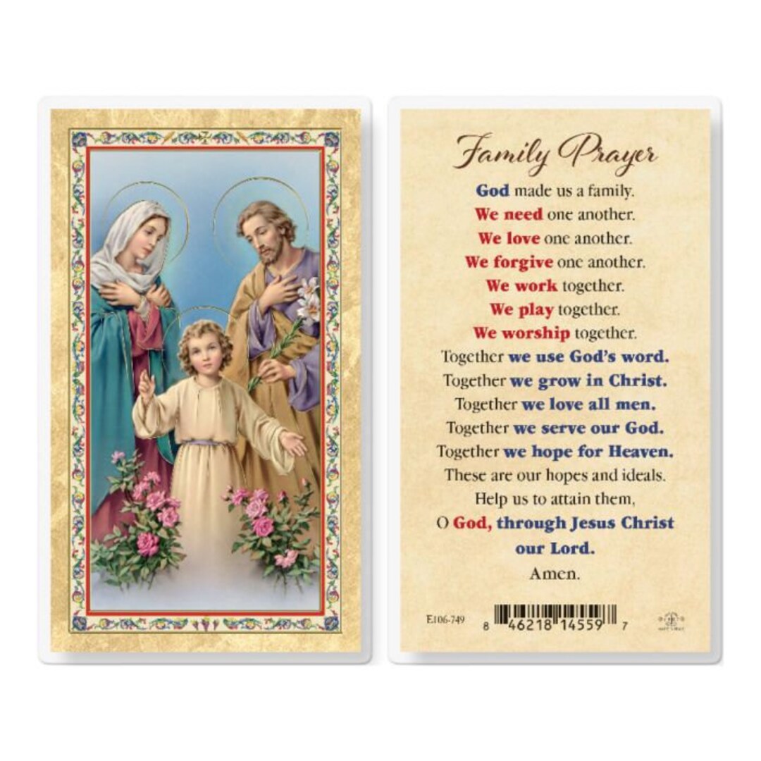 Holy Family Prayer Holy Cards Hot Gold Stamped Set of 25 - Etsy